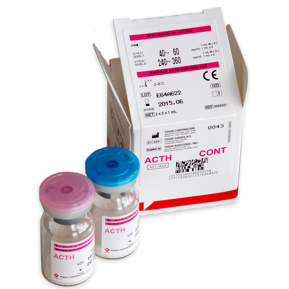 TOSOH AIA 360 / 600 / 900 ACTH Control Set (Box of 2 sets) — A2B Lab Supplies